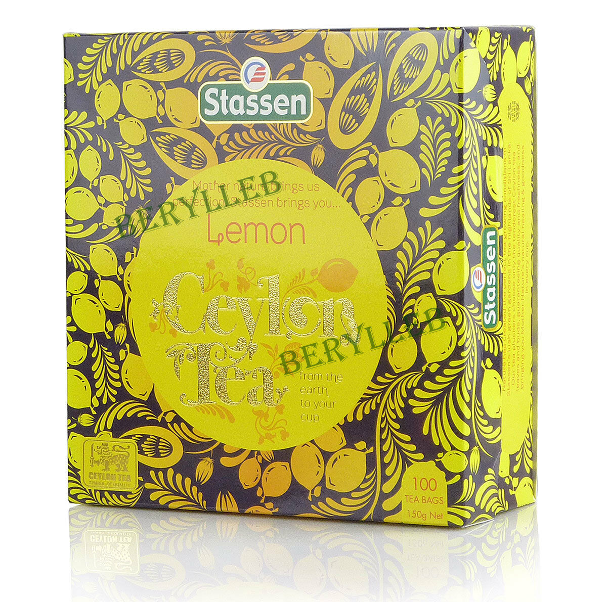 Stassen Lemon Ceylon Tea 100 Tea Bags (1.5g/tea bag) * Free Shipping