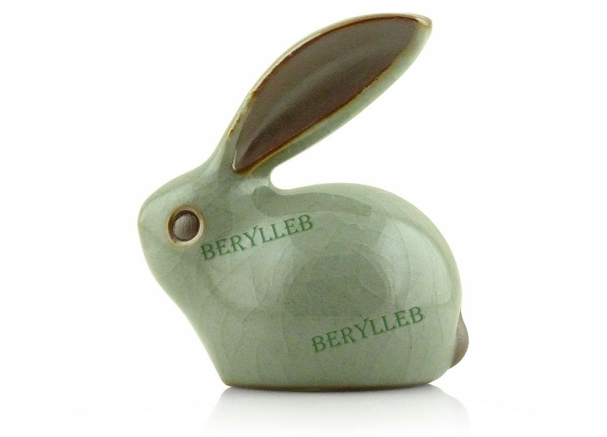 Little Lucky Rabbit Celadon Tea Pet Tea Curios * Free Shipping